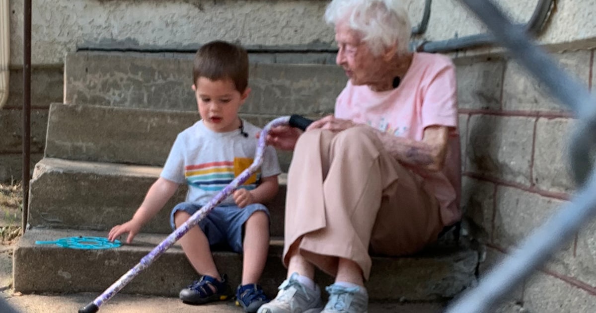 Pandemic brings toddler and 99-year-old neighbor together
