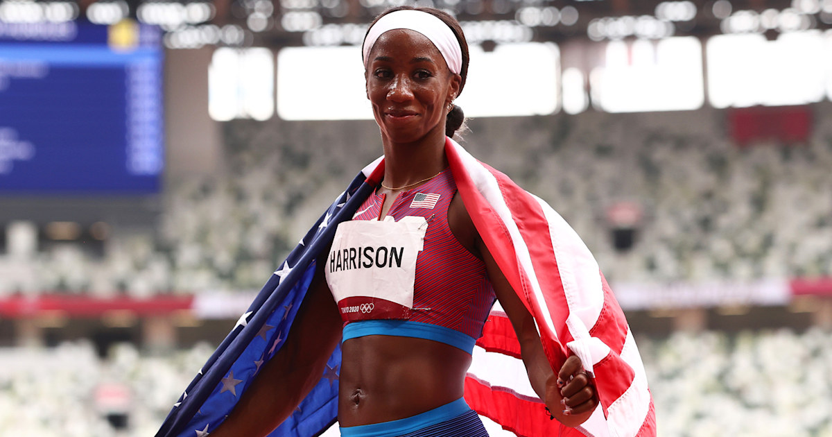 Silver medalist Kendra Harrison has built-in fan club with 10 siblings