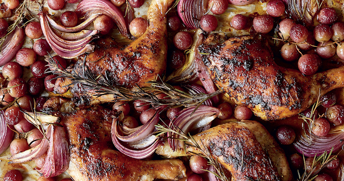 Antoni's Sheet-Pan Chicken with Rosemary and Grapes Recipe