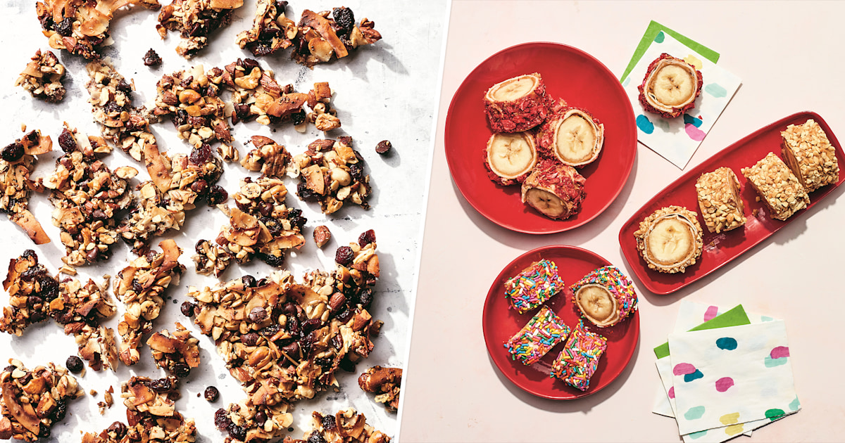 Tia Mowry makes banana 'sushi,' trail mix bark and cookies for her kids