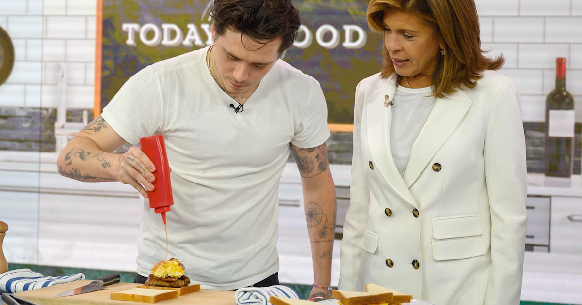 Brooklyn Beckham makes breakfast sandwiches and steak quesadillas