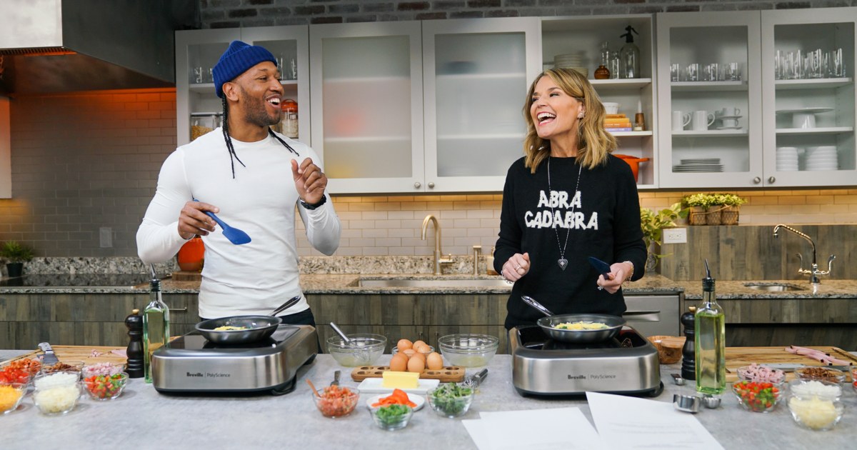 Savannah Learns How to Cook an Omelet, Bacon and Pancakes