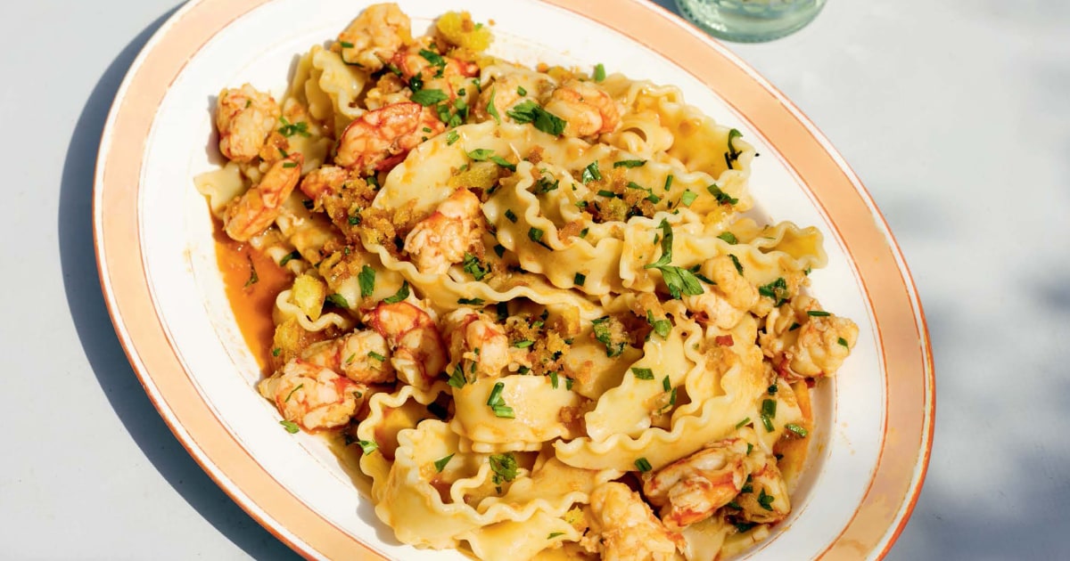 Grilled Shrimp Mafaldine Recipe