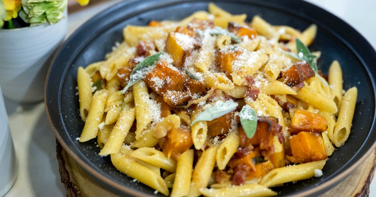 Penne with Roasted Butternut Squash, Pancetta and Sage Recipe