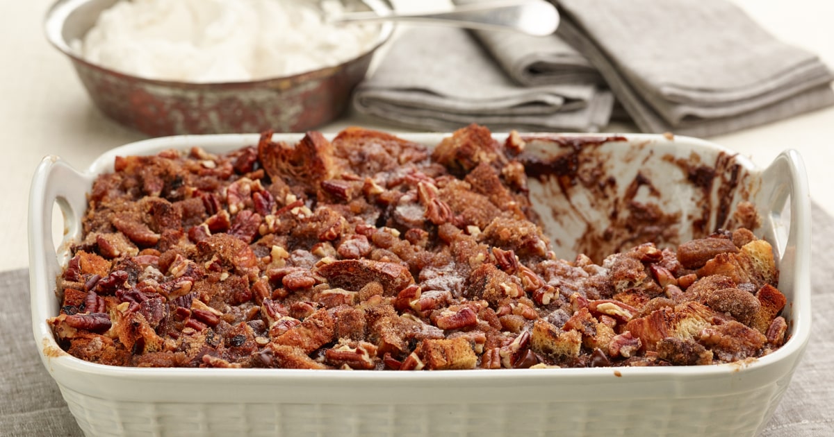 Sunny Anderson's Double-Chocolate Bread Pudding with Bourbon Whipped ...