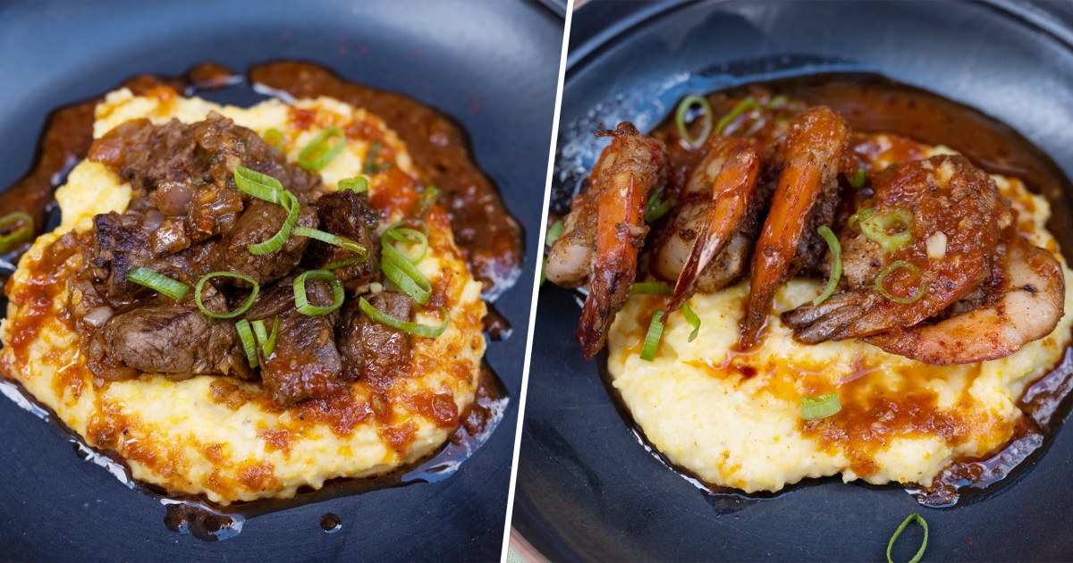Marcus Samuelsson Serves Creamy Grits 2 Ways — With Shrimp and Beef