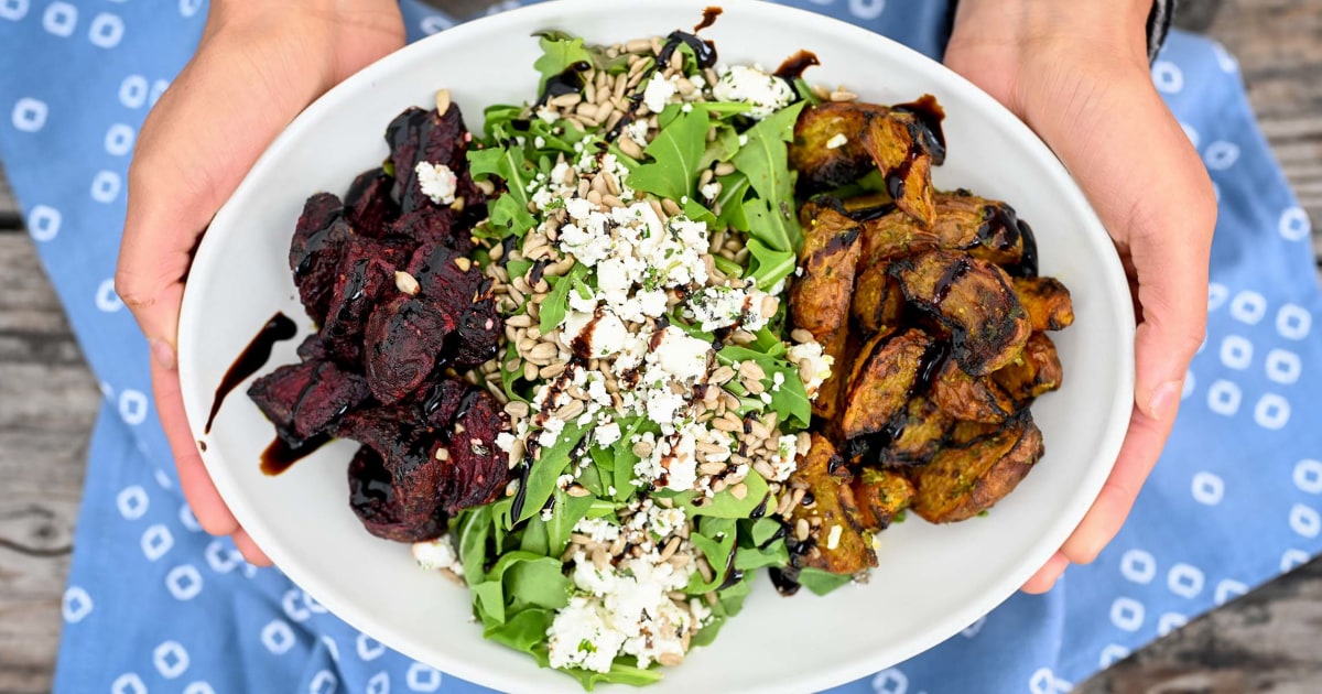 roasted beetroot and salmon