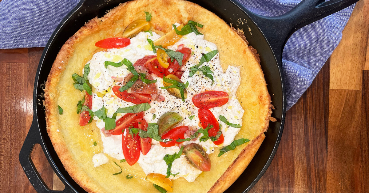 Parmesan Dutch Baby with Tomato and Basil Recipe