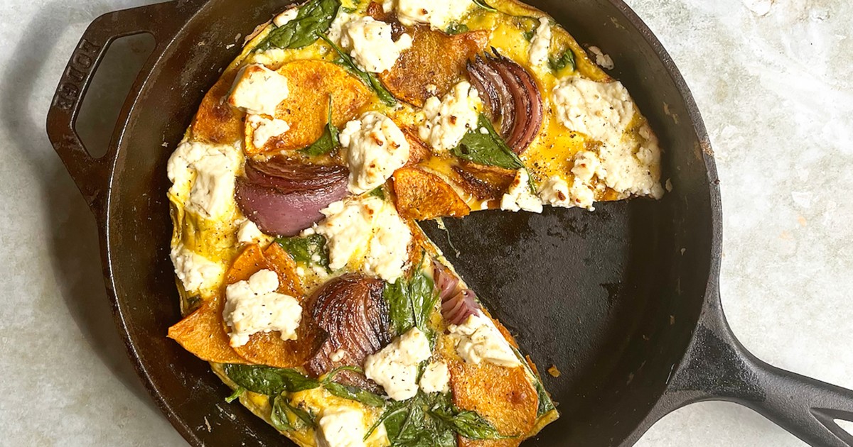 Squash and Garlic-Herb Cheese Frittata Recipe