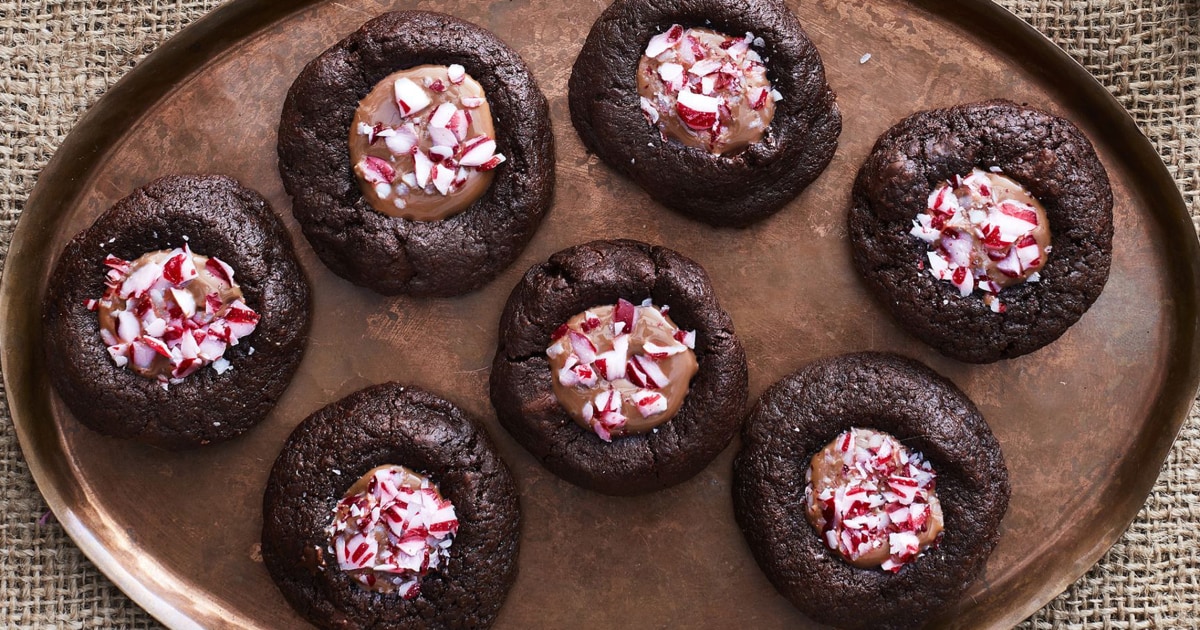 Chocolate-Peppermint Thumbprint Cookies Recipe