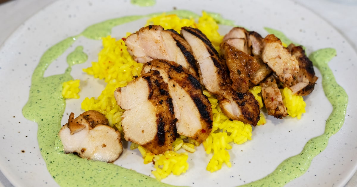 Honey Habanero Chicken with Green Chile Sauce and Rice Recipe