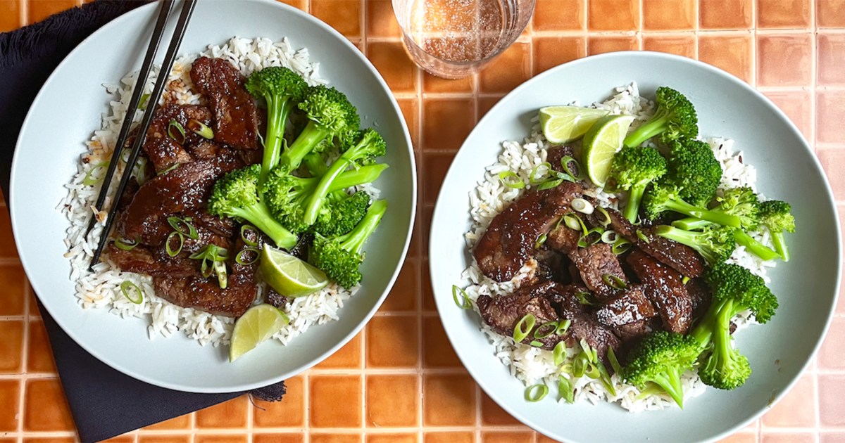 Sticky Ginger-Teriyaki Beef with Coconut Rice Recipe
