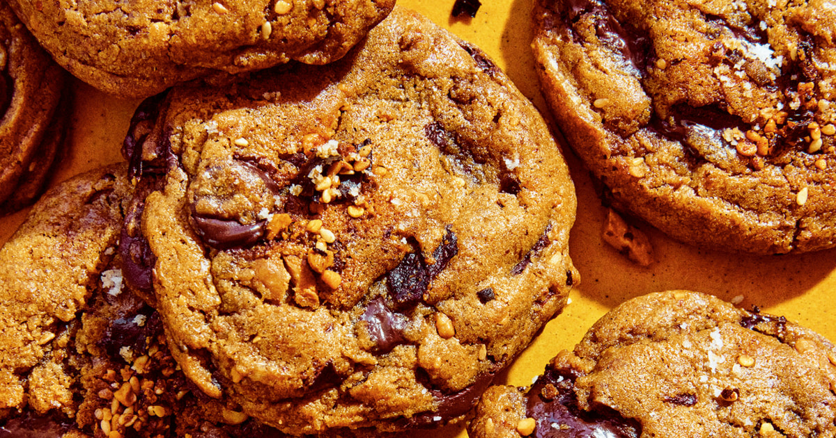 Chocolate Chip Cookies with Salsa Macha and Piloncillo