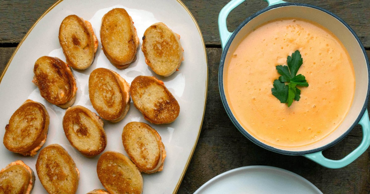 Mini Lobster Grilled Cheese With Lobster Bisque Recipe