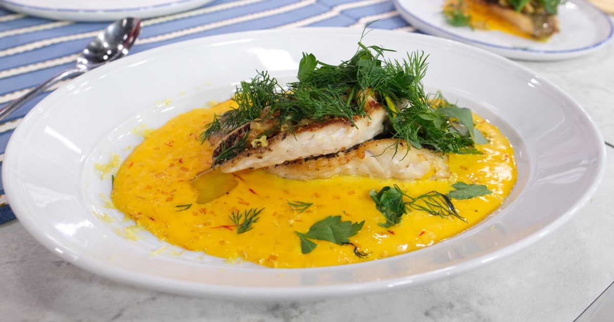 Pan-Fried Sea Bass With Herb Salad