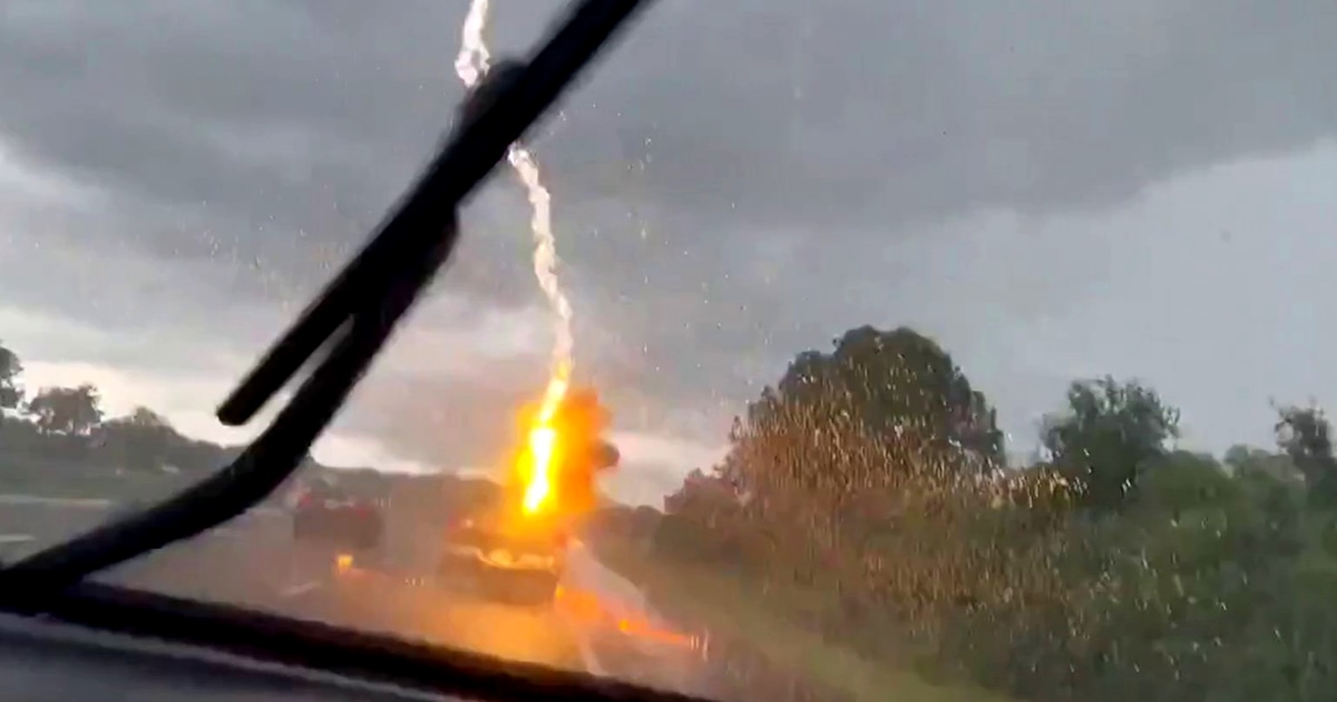 Woman Captures Lightning Striking Her Husband’s Truck in Wild Video
