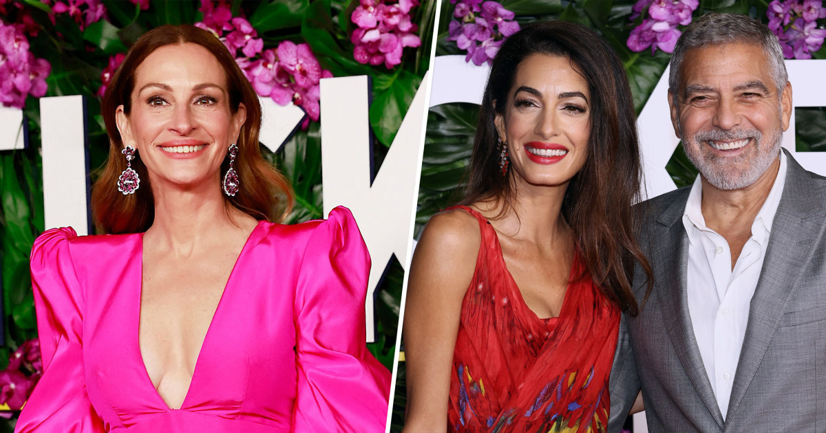 George Clooney Hits the Red Carpet with Wife Amal Clooney and Julia ...