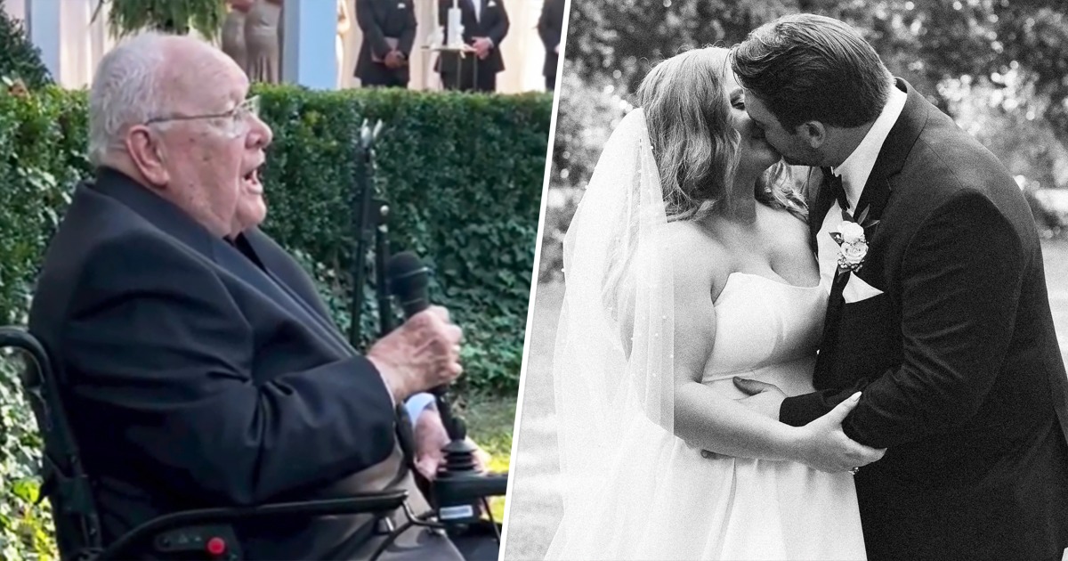 Bride’s 90-year-Old Grandpa Sings Her Down The Aisle: See Video