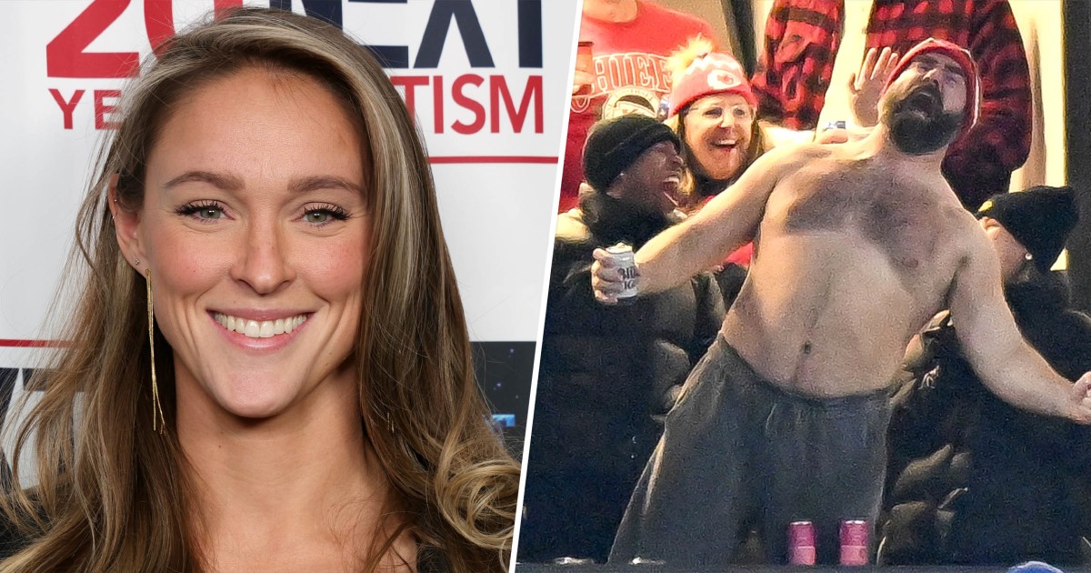 Jason Kelce's Wife Kylie Reacts To His Podcast Comments On Going Shirtless