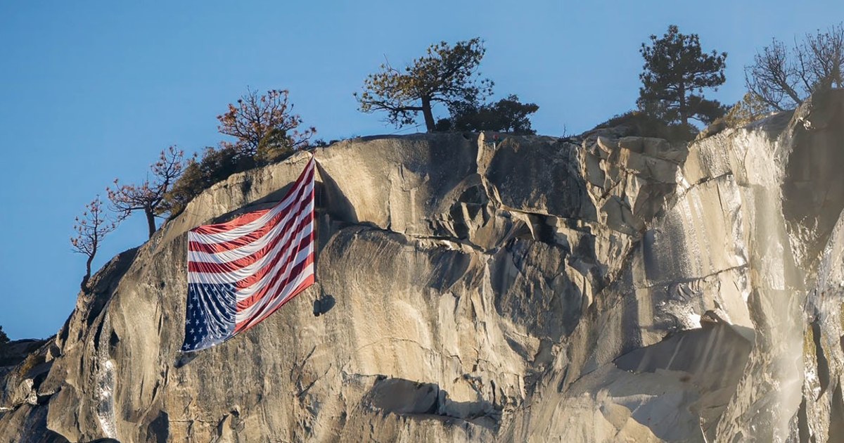 Upside-Down U.S Flag Hung at Yosemite