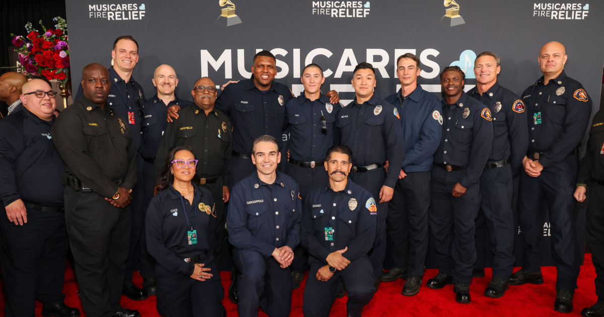 LA Firefighters React To Being Honored On the Grammys Red Carpet