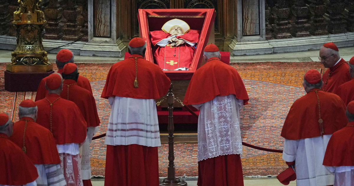 Pope Francis Lies in State in Open Casket at St. Peter's Basilica