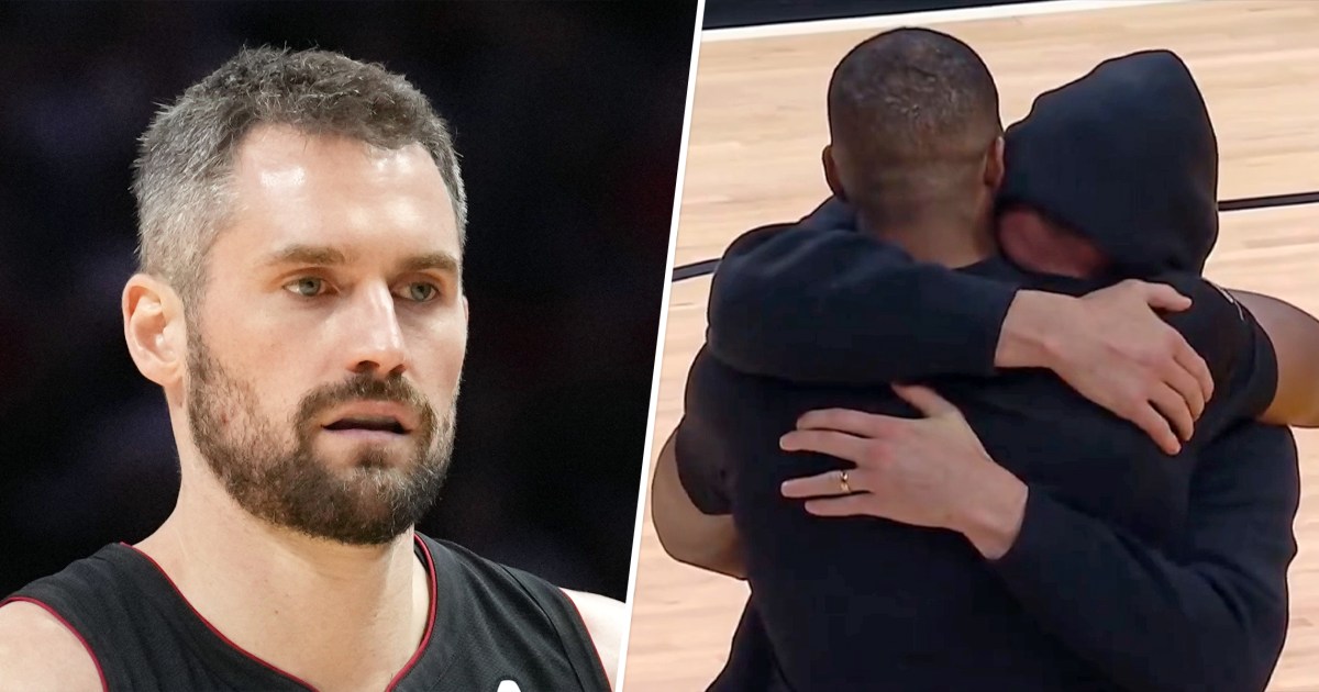 Kevin Love and Tristan Thompson Hug After Death of Stan Love