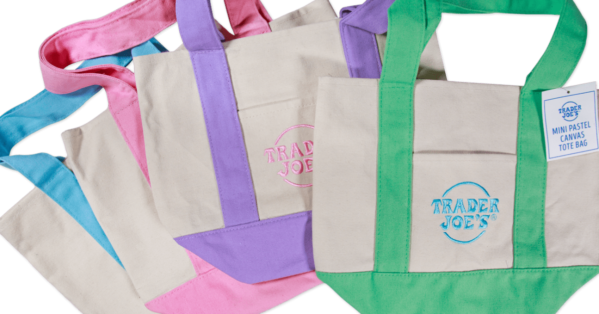 Trader Joe’s Mini Canvas Tote Bags Are Back in Pastel Colors for Spring