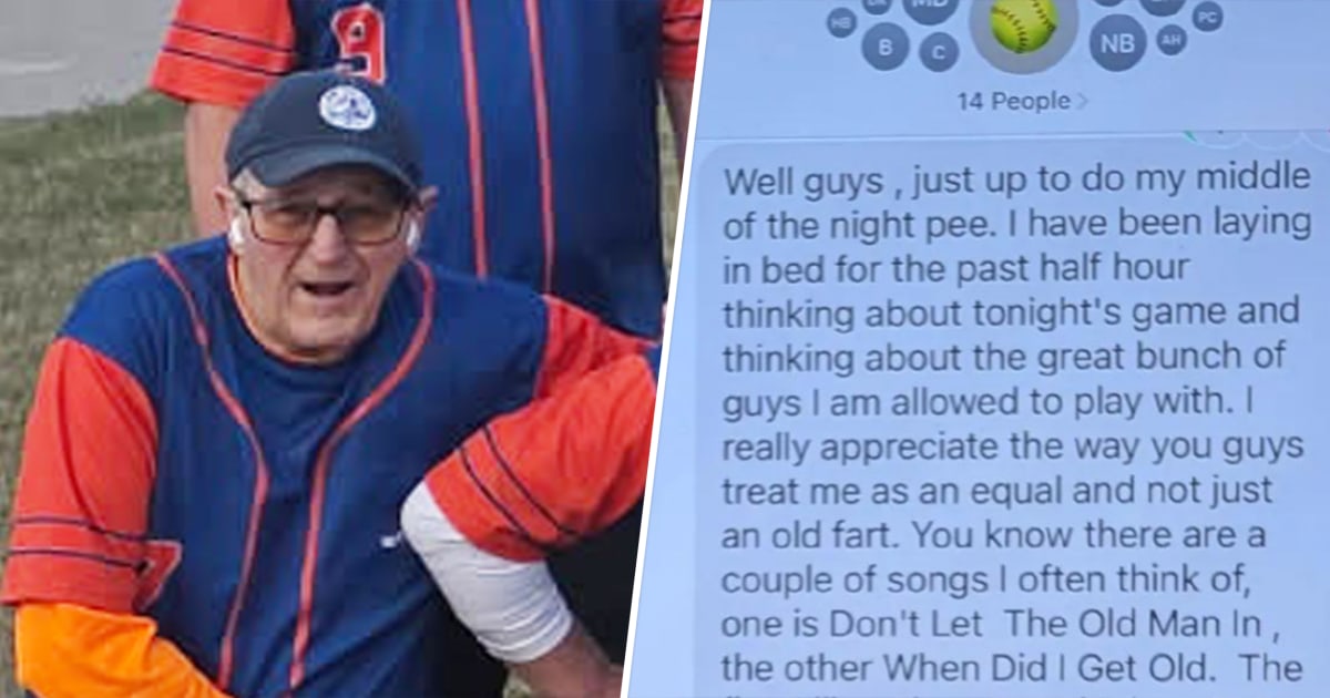 80-Year-Old Man Sends The Sweetest 2 A.M. Text to His Softball Team