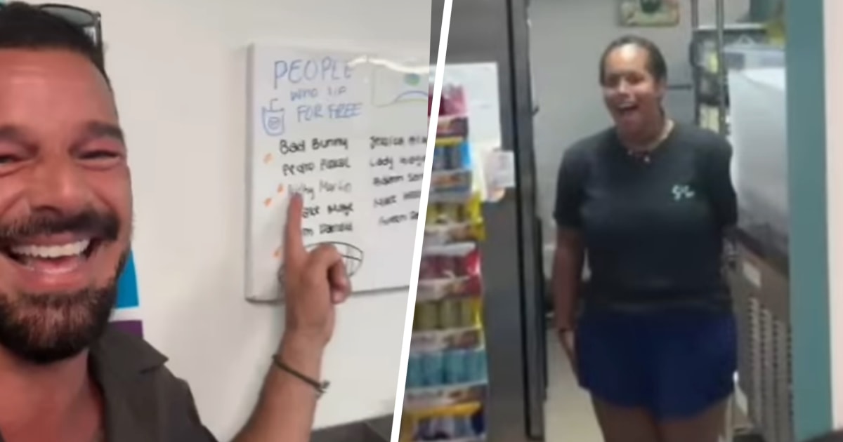 Ricky Martin Visits Coffee Shop With Sign That Says He 'Sips for Free'
