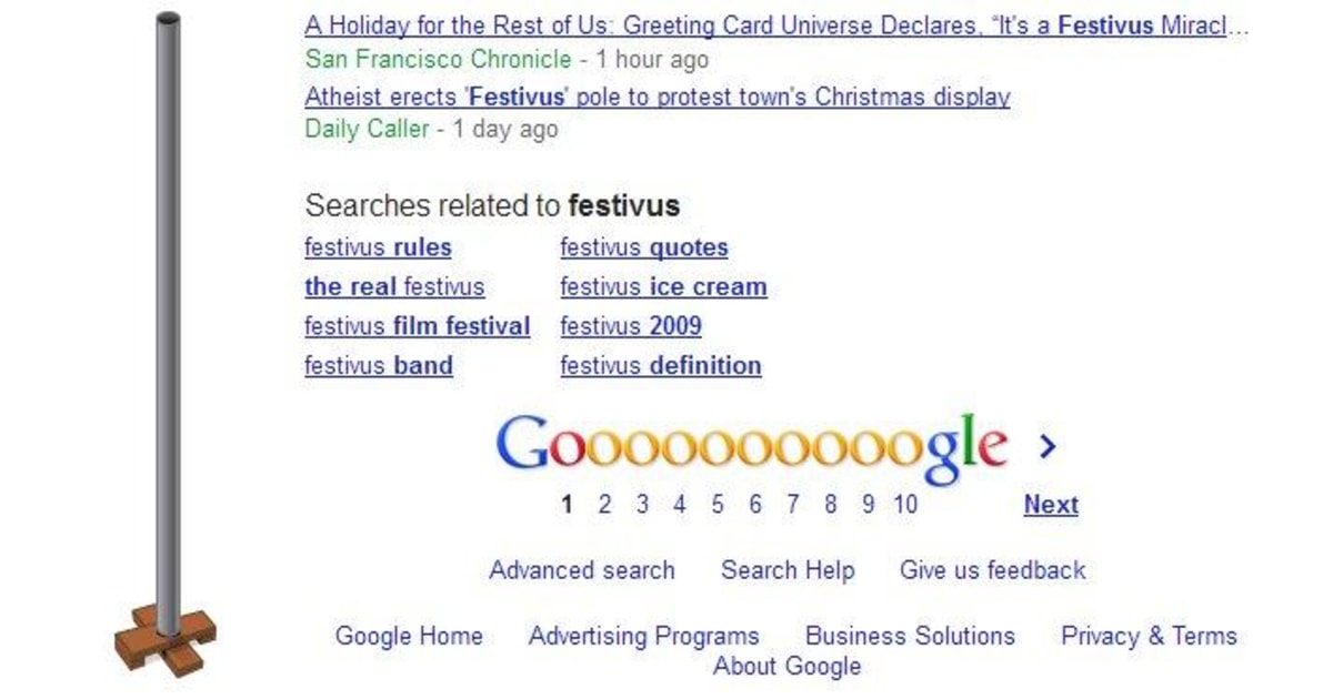 festivus google easter egg