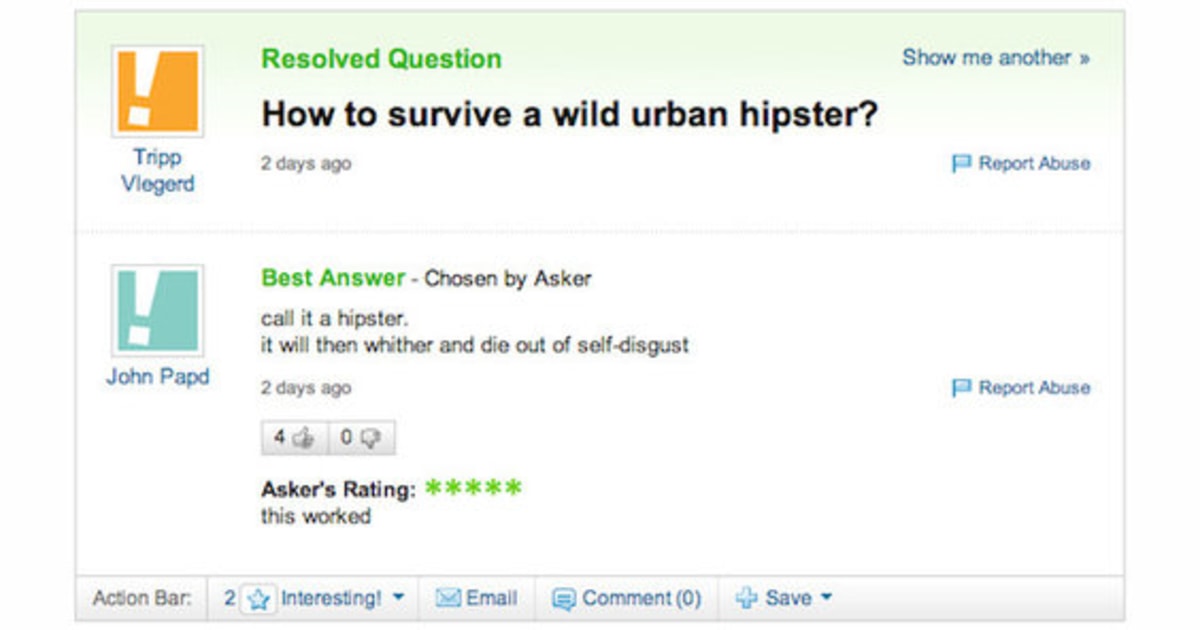 Yahoo! Questions, so-called 'answers,' still priceless