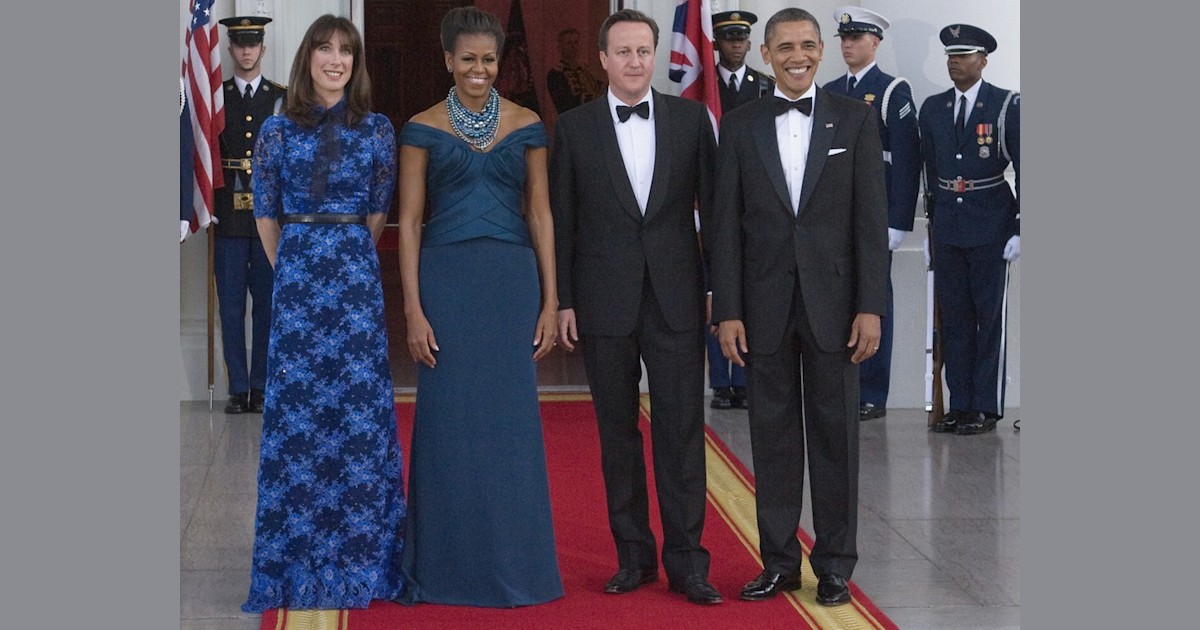 First ladies stun in sapphire and teal at state dinner