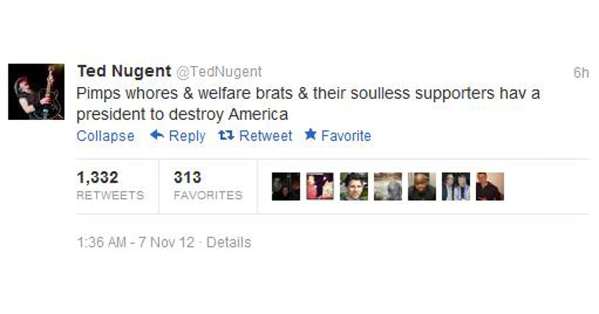 Donald Trump, Ted Nugent, others tweet election disappointment