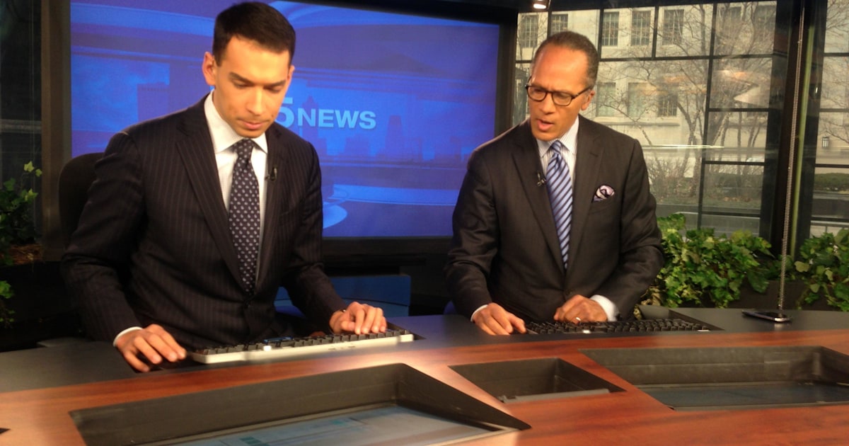 Take your father to work day: Lester Holt anchors newscast with son