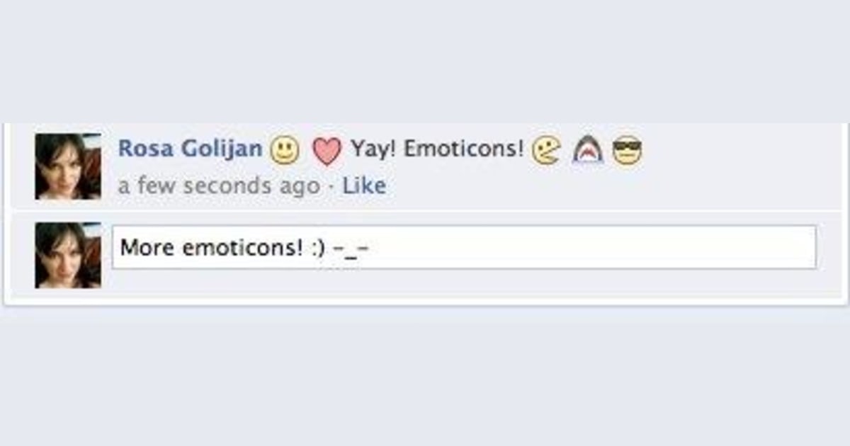 Now you can post emoticons in Facebook comments