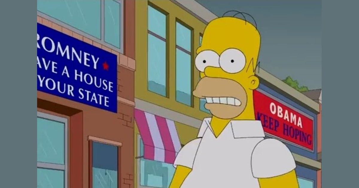 Homer Simpson casts his vote for president