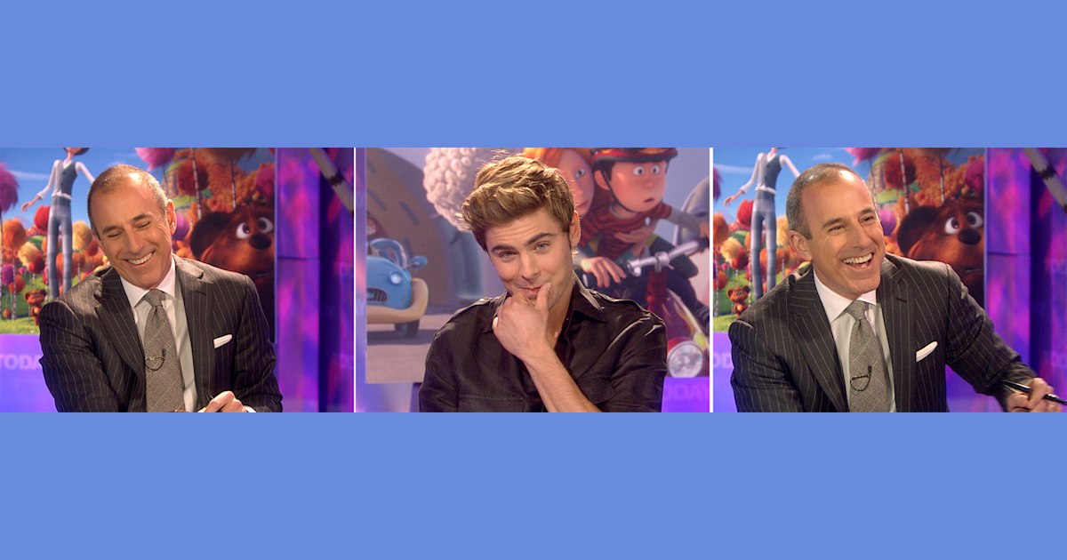Zac Efron, Matt Lauer blush and chuckle over red carpet condom drop
