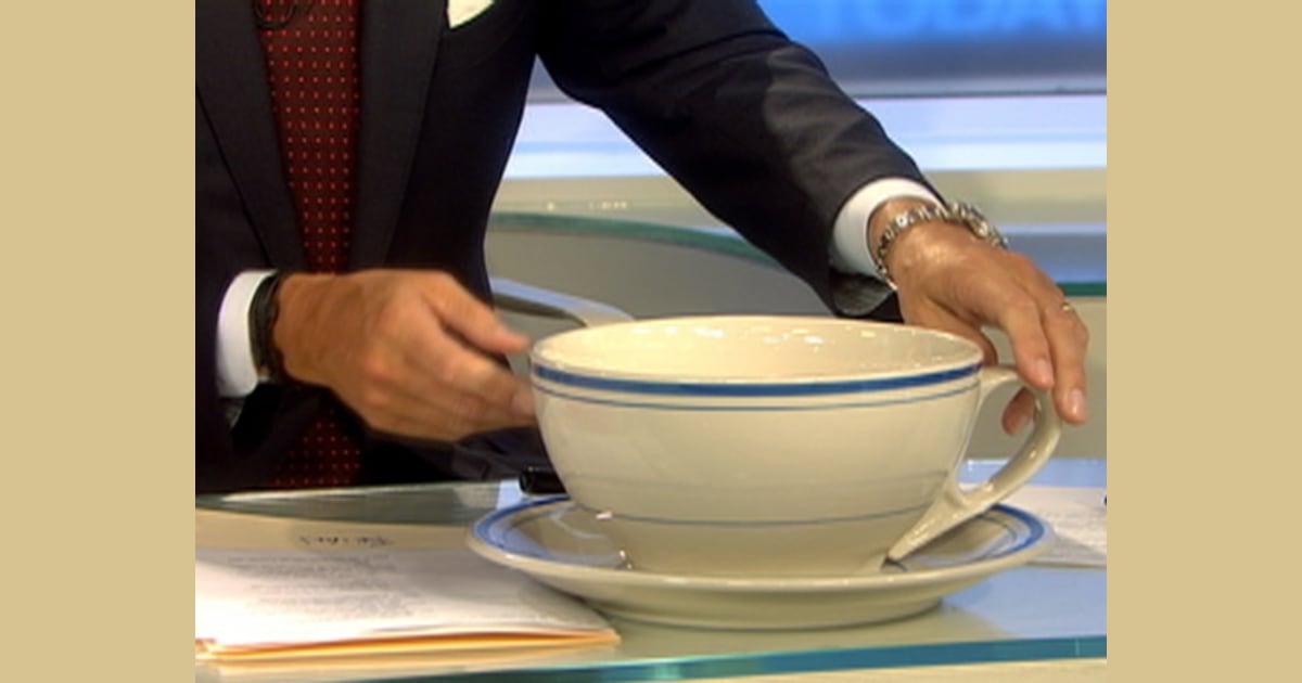 Ann wakes Brian up with a giant cup of coffee to kick off TODAY