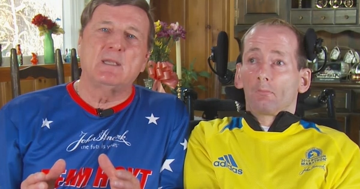Dad, disabled son vow to return to run final Boston Marathon
