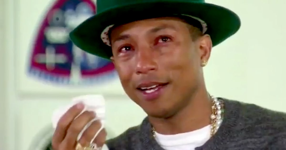 Pharrell Williams cries 'Happy' tears during interview with Oprah