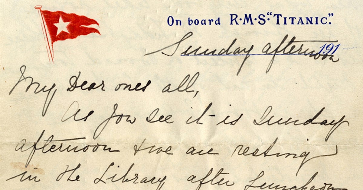 Rare Titanic letter describing 'wonderful' journey is auctioned to ...