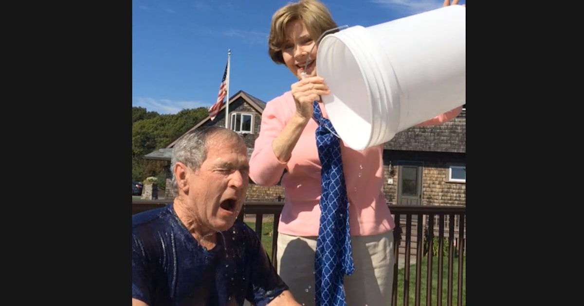 President Bush accepts Jenna Bush Hager's Ice Bucket Challenge