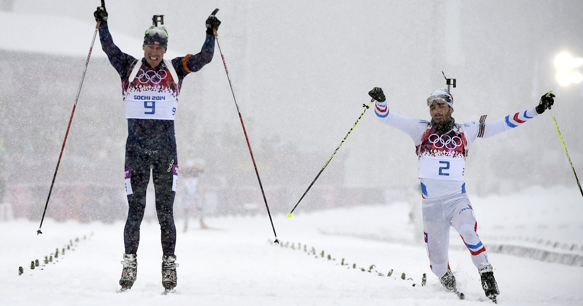 Norwegian nearly blows Olympic biathlon gold with early celebration