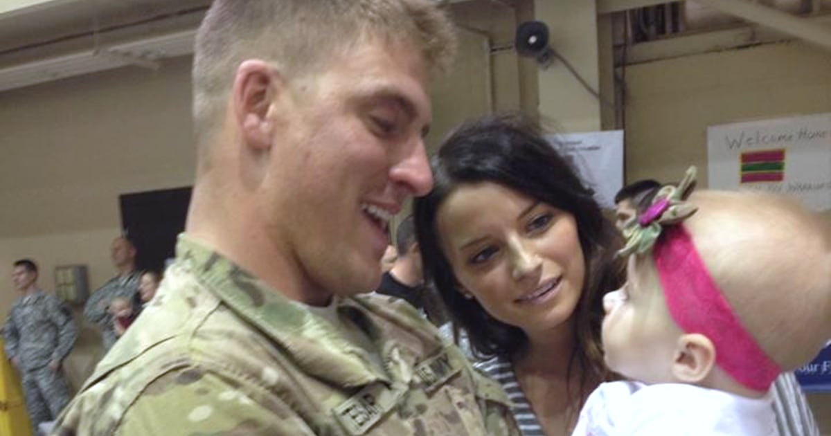 Baby Harper welcomes home soldier dad from deployment