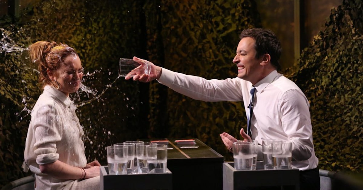 Splash! Water War with Jimmy Fallon leaves Lindsay Lohan all wet