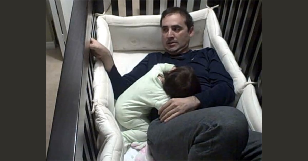 Dad Gets in Crib to Get Baby to Sleep Viral Video