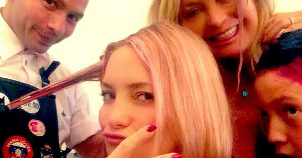 Kate Hudson, Goldie Hawn add pink to hair for Breast Cancer Awareness