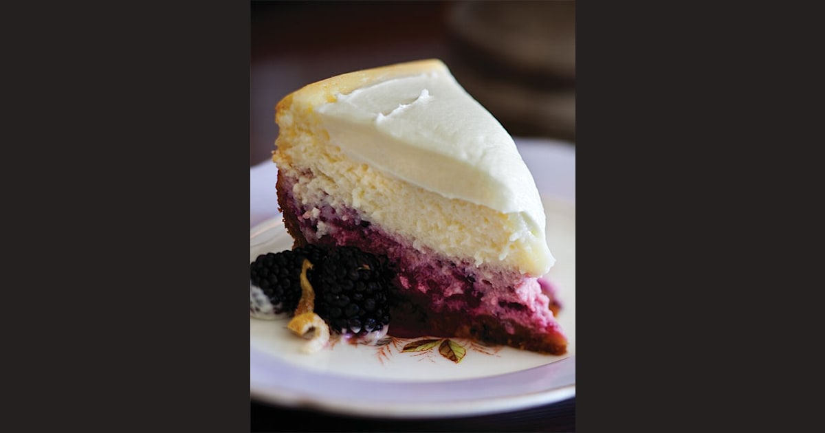 Lemon-blackberry cheesecake
