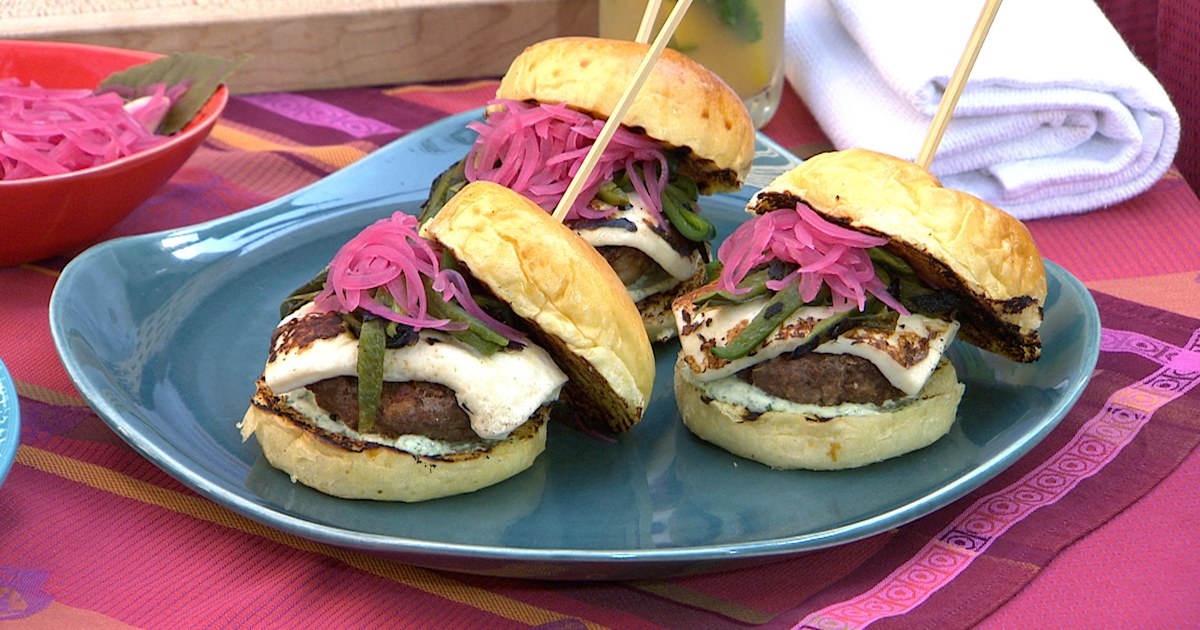 Celebrate the end of summer with a Latin BBQ: Grilled poblano burger ...